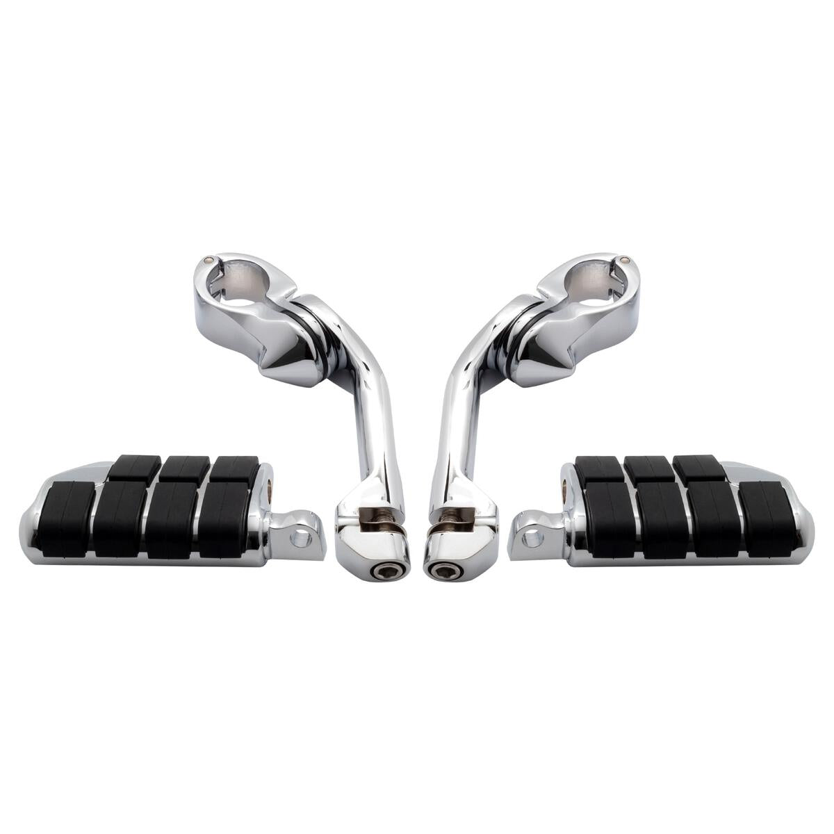 Chrome Long Angled Adjustable Highway Foot Pegs & Clamps – Harley ...